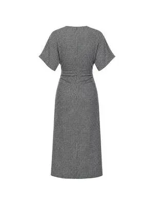 SUPER BLOND Houndstooth Midi Dress - Black