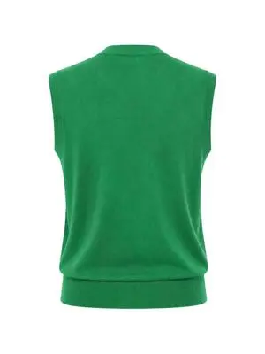 Malo Sleeveless V-neck Cardigan - Green