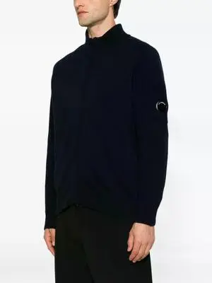 C.P. COMPANY Zip-up Cardigan With Lens Detail - Blue