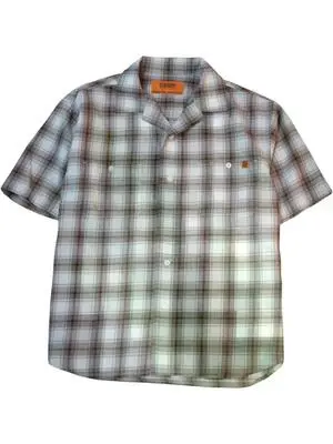 UNIVERSAL OVERALL Ombre-check Open-collar Shirt