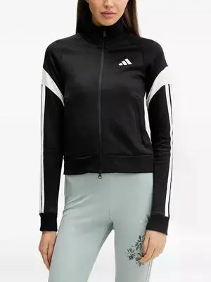 Adidas Tiro Nations Stripe Logo Mock Neck Zip Fastening Sweatshirt