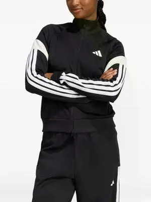Adidas Tiro Nations Stripe Logo Mock Neck Zip Fastening Sweatshirt