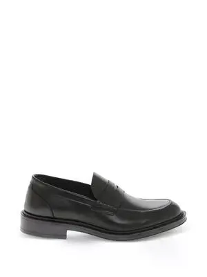 AMEDEO TESTONI Polished Leather Penny Loafers - Black