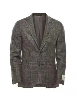Corneliani Checked Single-breasted Blazer - Grey
