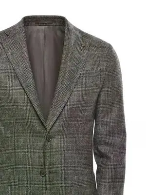 Corneliani Checked Single-breasted Blazer - Grey