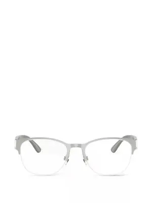 POLO RALPH LAUREN EYEWEAR Brushed-finish Half-rim Eyeglasses - Silver