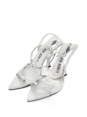 Attico Venus Leather Ankle Strap Sandals