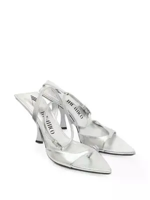 Attico Venus Leather Ankle Strap Sandals