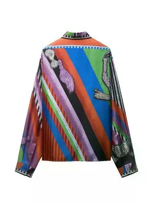 Versace Tassel-print Shirt - Blue