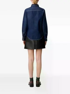 Claudie Pierlot Soft Denim Shirt With Gold Button Detailing