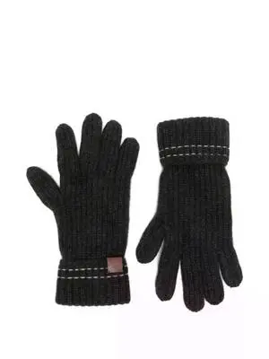 Eleventy Ribbed-knit Cashmere Gloves - Grey