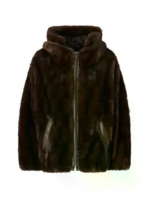 Pinko Faux-fur Hooded Coat - Brown