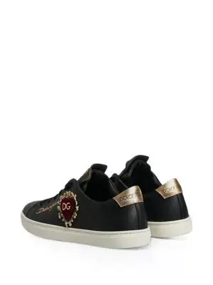 Dolce & Gabbana Heart Patch Leather Sneakers
