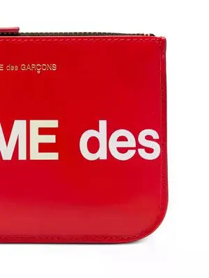 Comme Des Garçons Large Logo Leather Pouch - Red