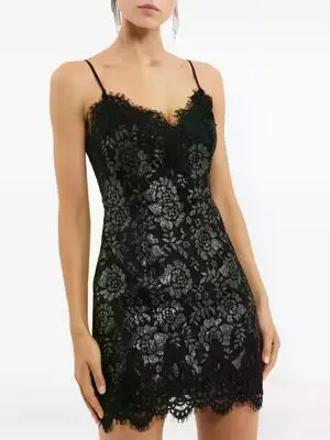 Rebecca Vallance Metallic Floral Lace Mini Dress