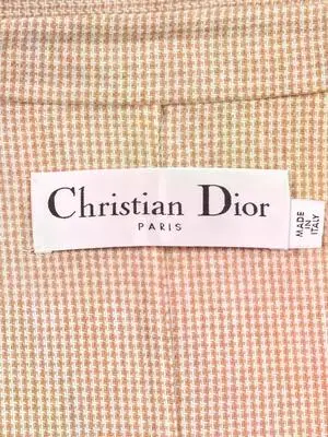 Dior Belted Houndstooth Wool Skirt Suit