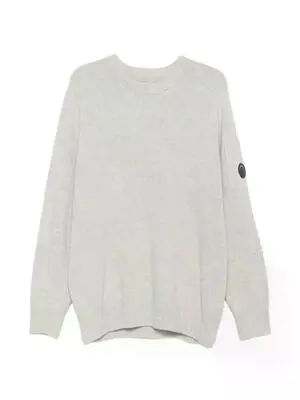 C.P. COMPANY Lens Detail Crew Neck Sweater - Neutrals