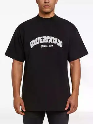 Balenciaga Logo-embroidered T-shirt - Black