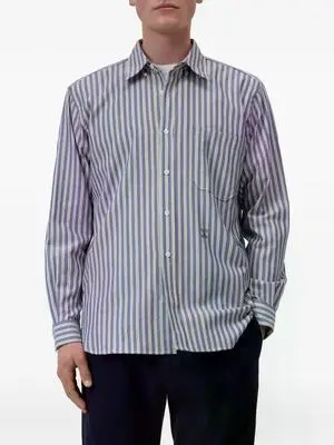 Closed Striped Cotton Shirt - Blue