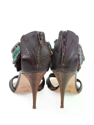 GIUSEPPE ZANOTTI Crystal Embellished Ankle Strap Sandals