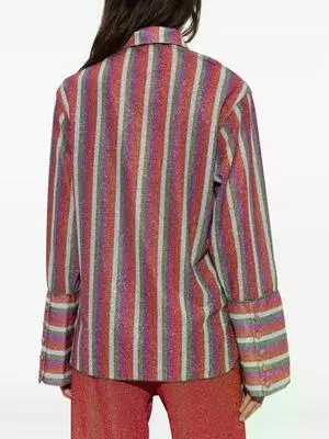 Oseree Lumière Striped Lurex-thread Shirt