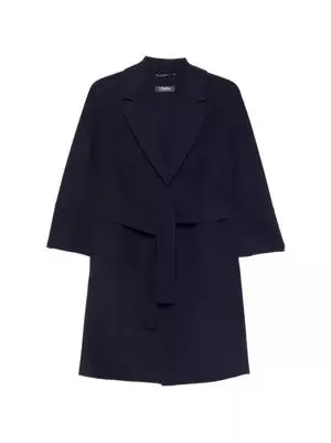 Max Mara Arona Belted Notch-lapels Coat - Blue
