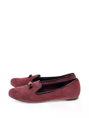 Tory Burch Suede Loafers With Bow Detailing - Red