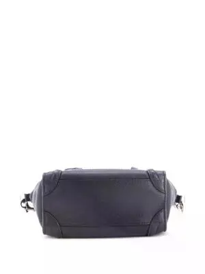 Celine Grainy Leather Luggage Nano Crossbody Bag - Black