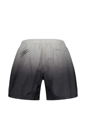 PLEIN SPORT Gradient Effect Logo Print Swim Shorts - Grey