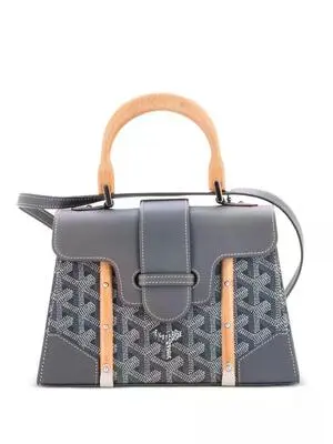Goyard Structured Saigon Top Handle Bag Coated Canvas Mini Satchel - Grey