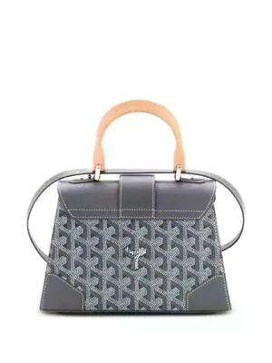 Goyard Structured Saigon Top Handle Bag Coated Canvas Mini Satchel - Grey
