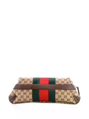 Gucci Horsebit Nm Web Chain Clutch Gg Canvas Shoulder Bag