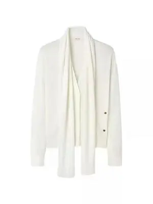 RETORI Retrofi Silk Scarf Detail Cardigan - Neutrals