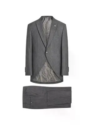 ROBERTO VINCENTI Pinstripe-pattern Single-breasted Suit - Grey