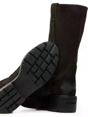 Miu Miu Suede Pull-on Boots - Brown