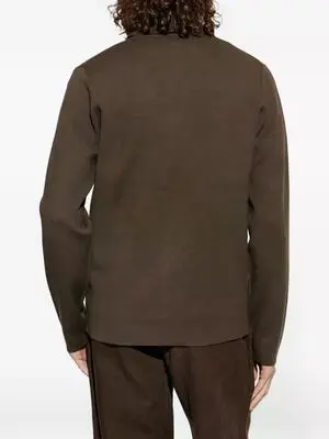 SAMSOE SAMSOE Zip-up Polo-collar Cardigan With Embroidered Logo