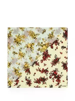 JIL SANDER Floral-print Silk Scarf Neutrals