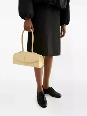 JIL SANDER Linea Piped Leather Shoulder Bag - Neutrals