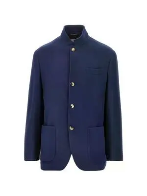 Brunello Cucinelli Mandarin-collar Jacket - Blue