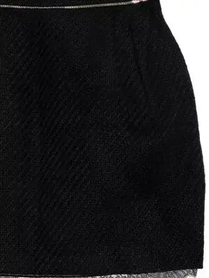 Roberto Cavalli Lace-trimmed Tweed Skirt