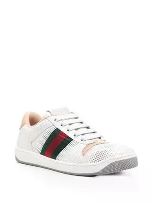 Gucci Leather Re-web Sneakers