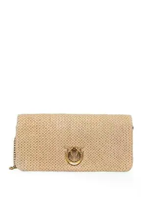 Pinko Love Bag Click Woven Clutch Bag - Neutrals