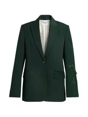 Erdem Embroidered Single-breasted Blazer - Green