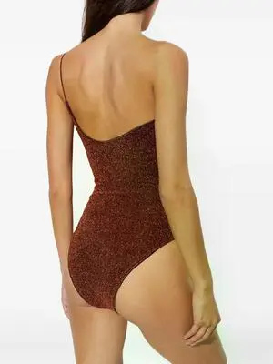 Oseree Lumière One-shoulder Swimsuit - Brown