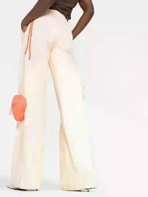 Off-White Beige Cotton Paneled Cargo Trousers
