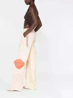 Off-White Beige Cotton Paneled Cargo Trousers