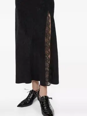 Pinko Lace-trim Jacquard-pattern Midi Dress