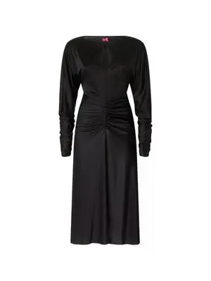 Pinko Ruched Long-sleeve Dress - Black