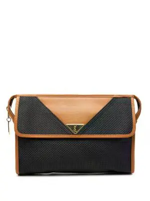 Saint Laurent Clutch Bag With Leather Trim
