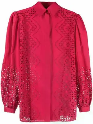 Alberta Ferretti Embroidered Cotton-blend Shirt - Pink